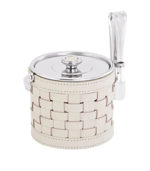 RIVIERE Woven Leather Barcelona Ice Bucket - Neutral