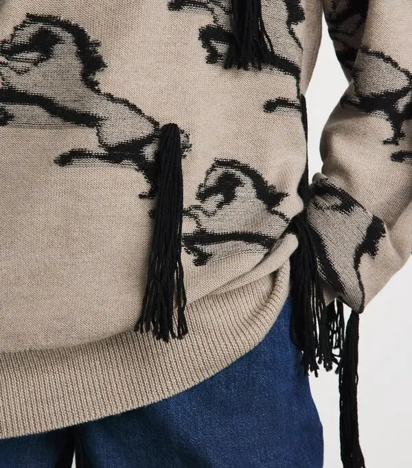 Stella McCartney Virgin Wool Embroidered Horse Sweater