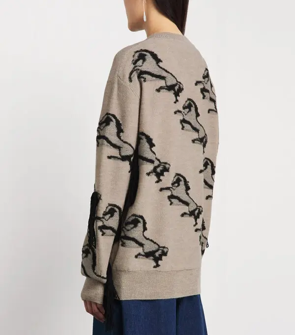 Stella McCartney Virgin Wool Embroidered Horse Sweater