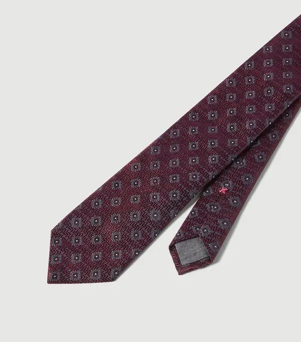 Brunello Cucinelli Silk Geometric Neck Tie