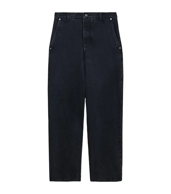 Loewe Straight Leg Jeans With Suede Trim