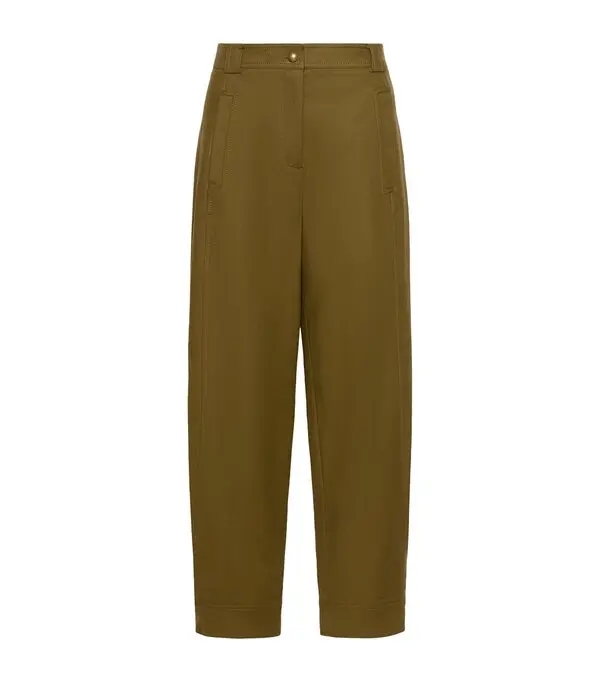 Max Mara Stretch-cotton Barrel Leg Trousers