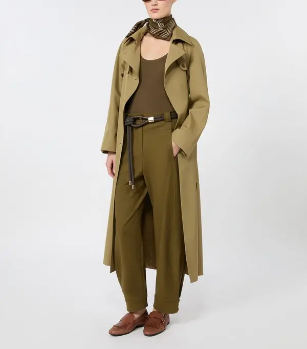 Max Mara Stretch-cotton Barrel Leg Trousers