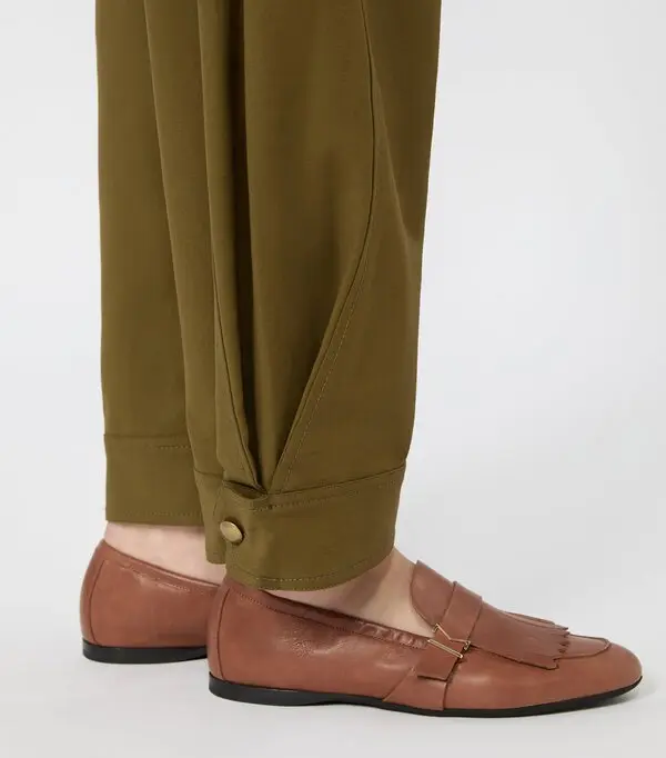 Max Mara Stretch-cotton Barrel Leg Trousers