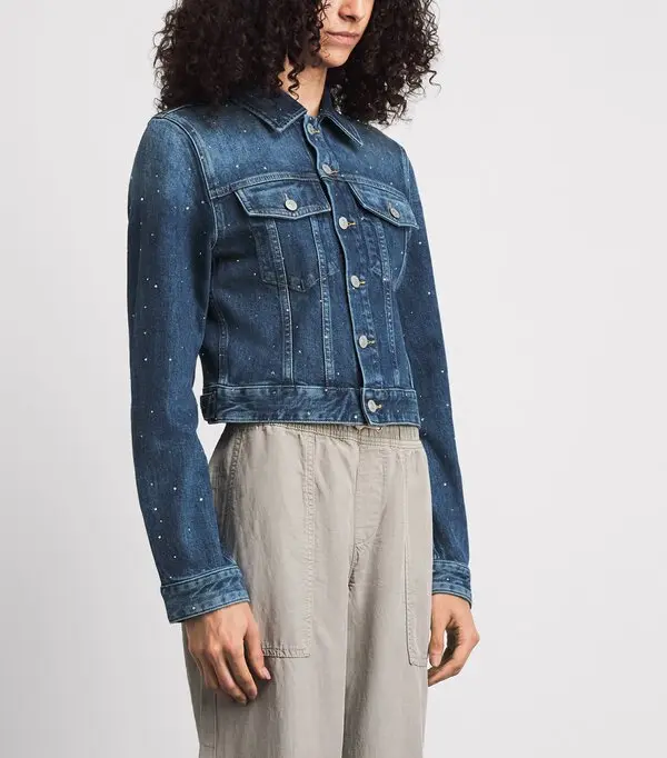7 For All Mankind Embellished Trucker Denim Jacket