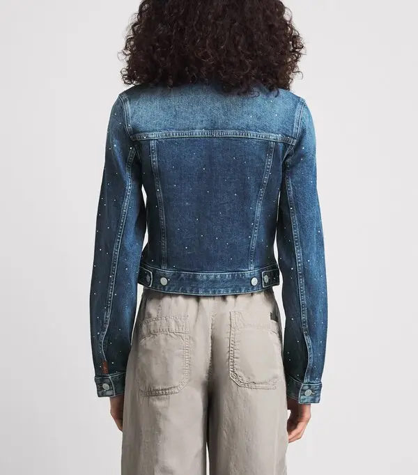 7 For All Mankind Embellished Trucker Denim Jacket
