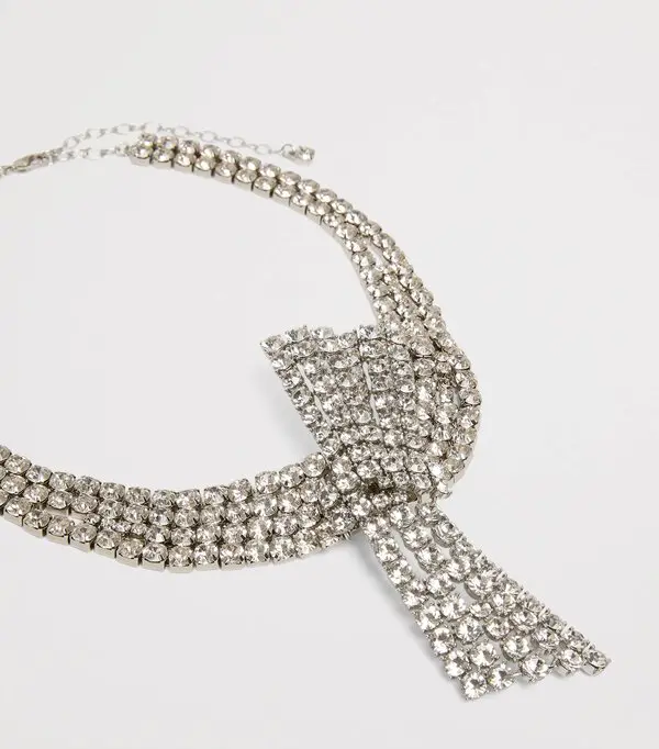 Marina Rinaldi Embellished Rhinestone Choker With Sculptural Detail