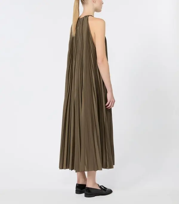 Max Mara Pleated Halterneck Midi Dress