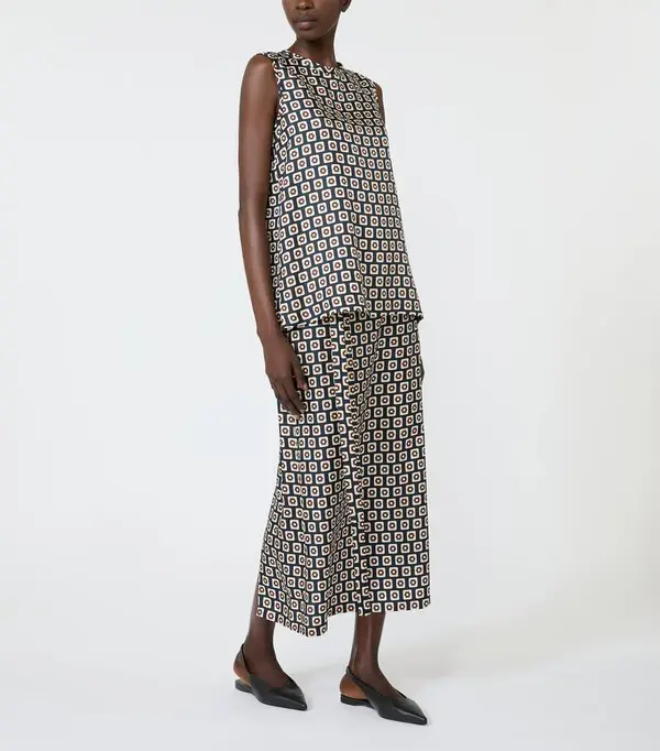 Max Mara Silk Geometric Print Blouse