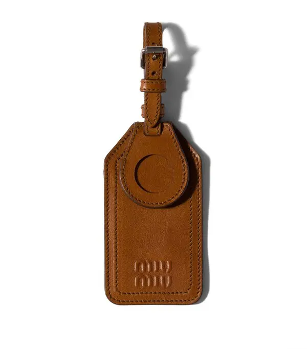 Miu Miu Leather Logo Tag Keyring
