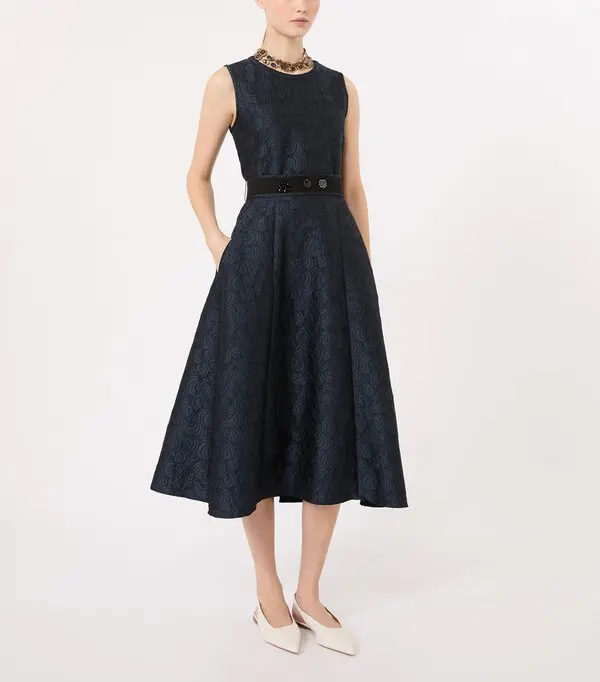 Max Mara Crystal Jacquard Midi Dress