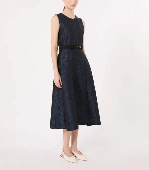 Max Mara Crystal Jacquard Midi Dress