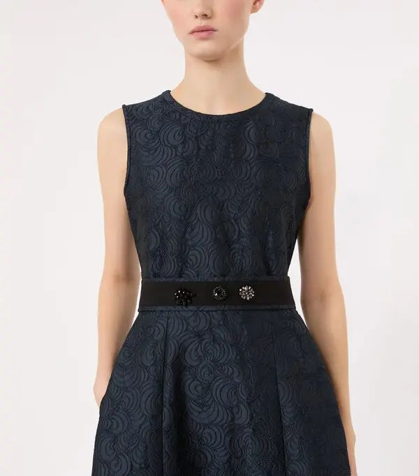 Max Mara Crystal Jacquard Midi Dress
