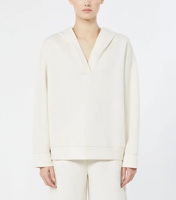 Max Mara Hooded V-neck Sweatshirt
