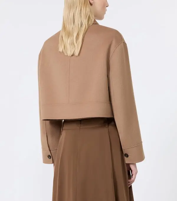 Max Mara Virgin Wool Cropped Jacket - Beige