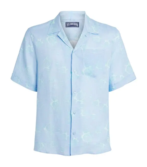 Vilebrequin Linen Bubble Turtle Print Charli Shirt