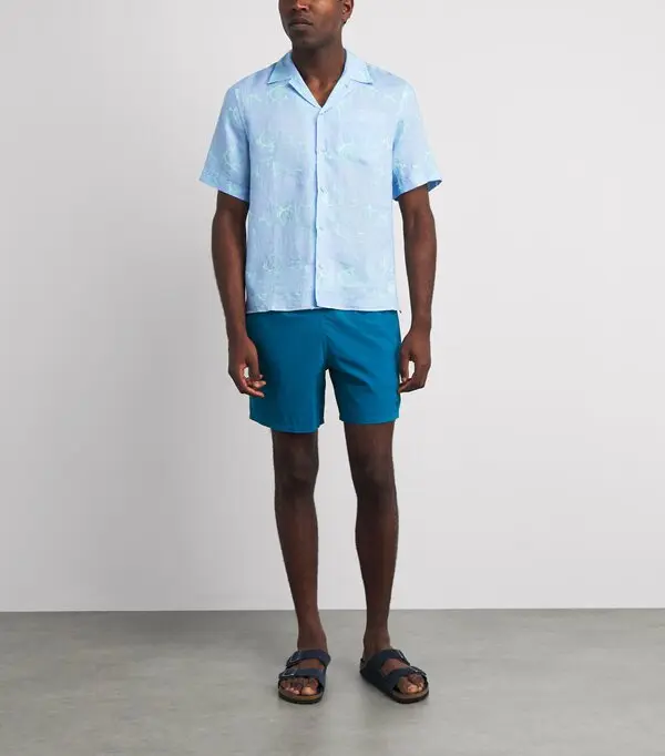 Vilebrequin Linen Bubble Turtle Print Charli Shirt