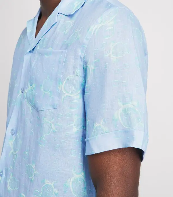 Vilebrequin Linen Bubble Turtle Print Charli Shirt