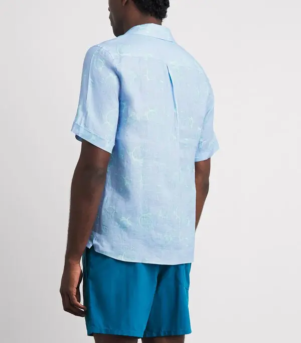 Vilebrequin Linen Bubble Turtle Print Charli Shirt