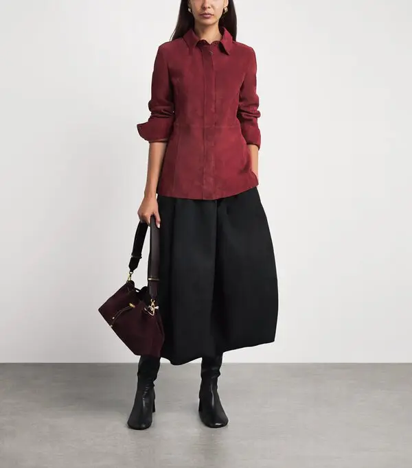 FRAME Suede Shirt - Red