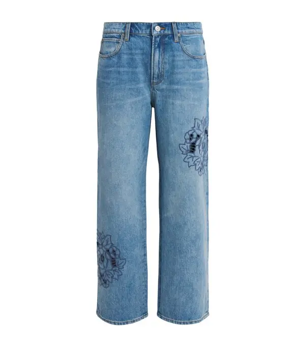 Paige Rylann Embroidered Straight Jeans