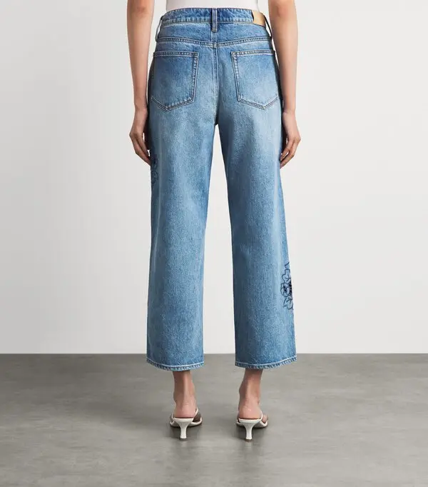 Paige Rylann Embroidered Straight Jeans