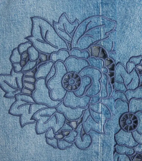 Paige Rylann Embroidered Straight Jeans