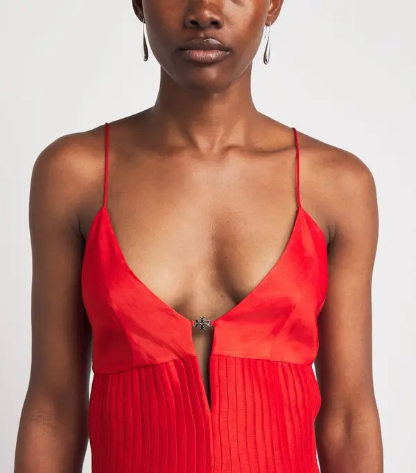 Tory Burch Linen-silk Maxi Dress - Red