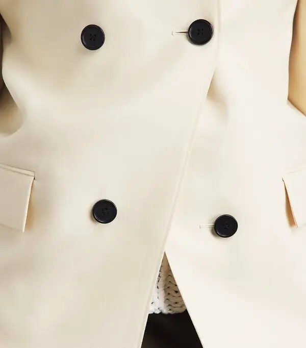 Khaite Wool-silk Rolo Double-breasted Blazer - Ivory