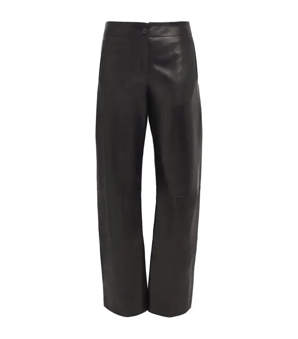 Khaite Mita Leather Trousers - Black