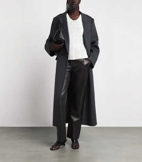 Khaite Mita Leather Trousers - Black