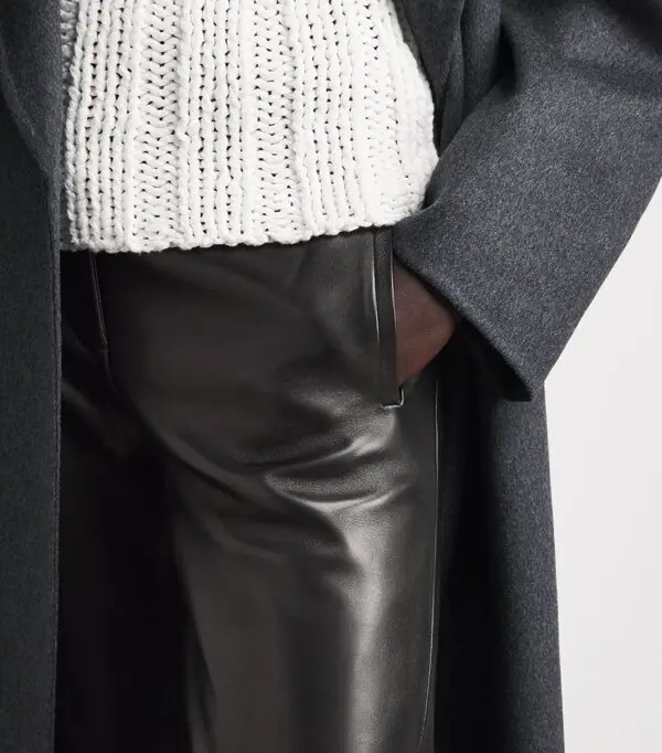 Khaite Mita Leather Trousers - Black