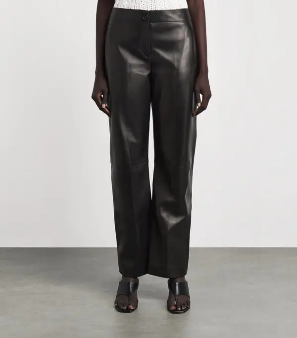 Khaite Mita Leather Trousers - Black