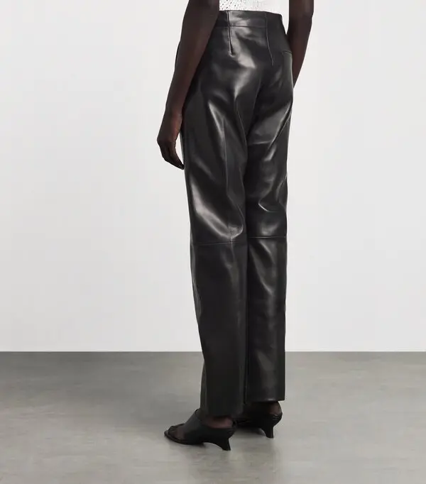 Khaite Mita Leather Trousers - Black