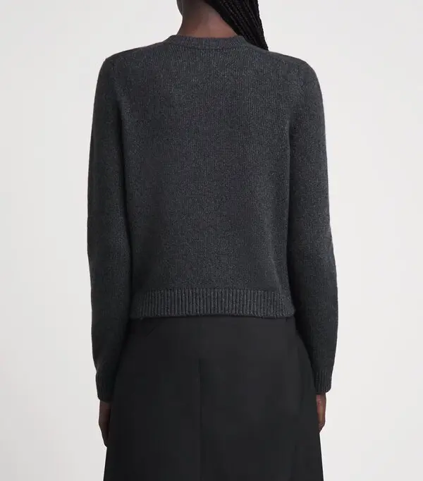 Khaite Leta Cashmere Crew Neck Cropped Sweater