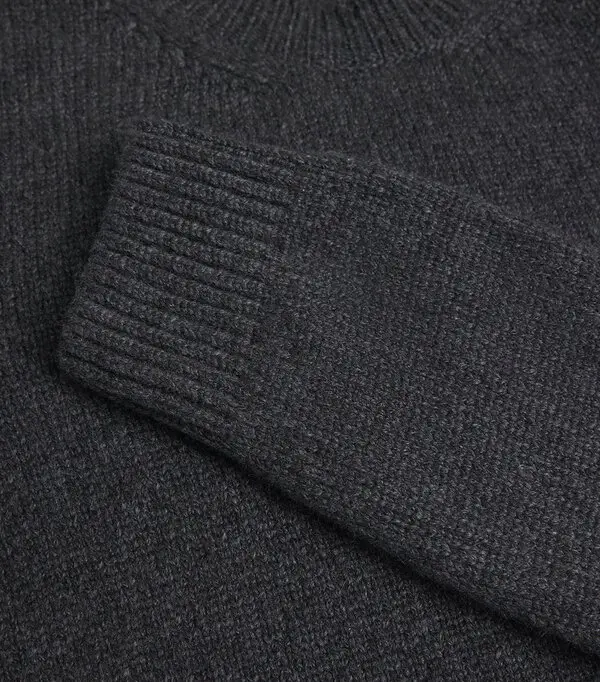 Khaite Leta Cashmere Crew Neck Cropped Sweater