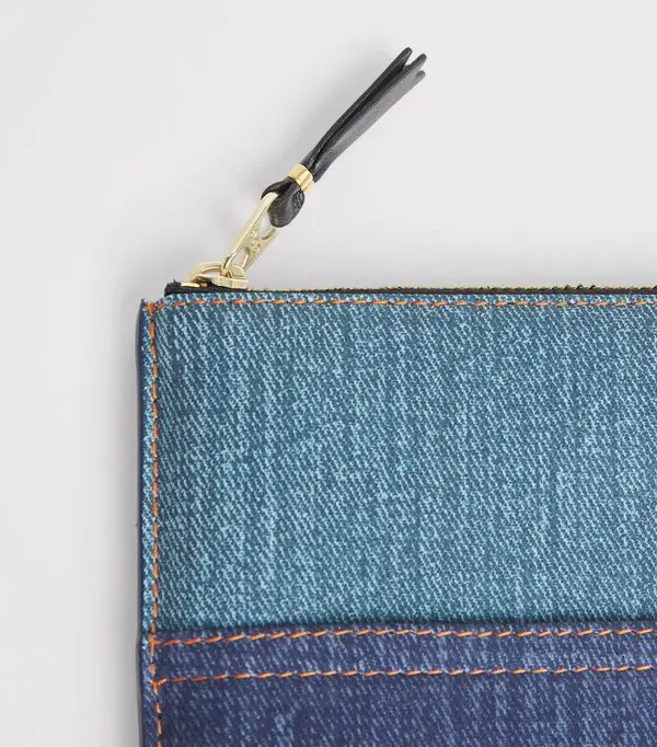 Play Comme Des Garcon Lambskin Denim-patch Wallet
