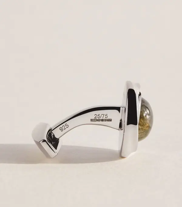 Tateossian Rhodium-plated Sterling Silver Mobius Cufflinks