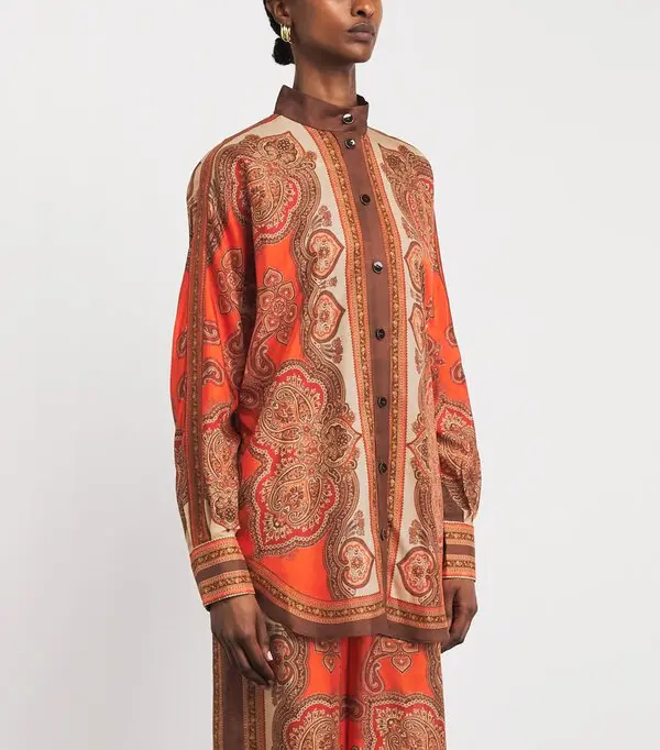 Zimmermann Silk Mahon Paisley Print Shirt