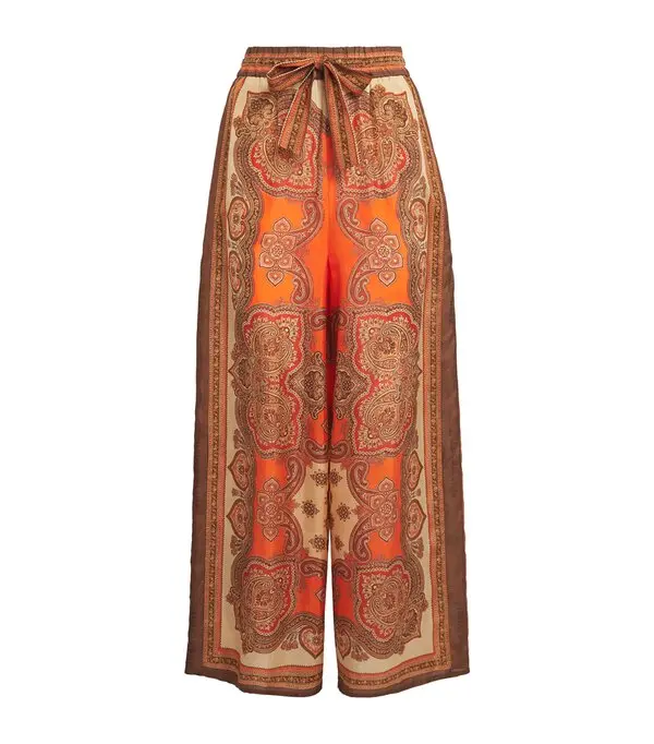 Zimmermann Silk Mahon Wide-leg Trousers - Orange