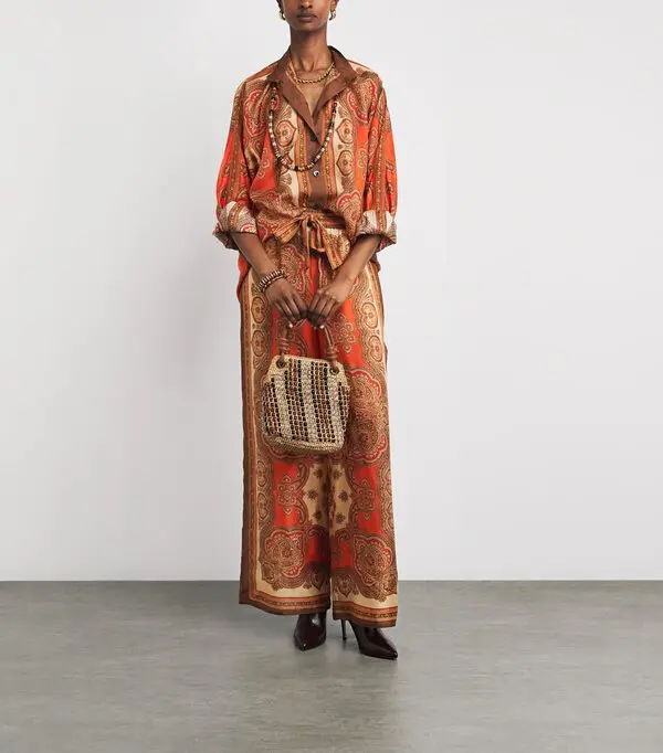 Zimmermann Silk Mahon Wide-leg Trousers - Orange