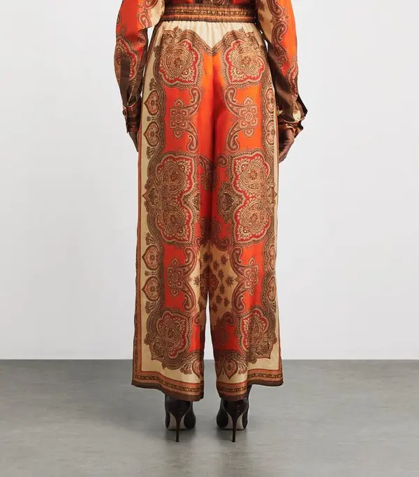 Zimmermann Silk Mahon Wide-leg Trousers - Orange