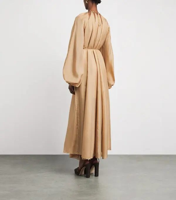 Zimmermann Mahon Silk Chain Detail Maxi Dress - Beige