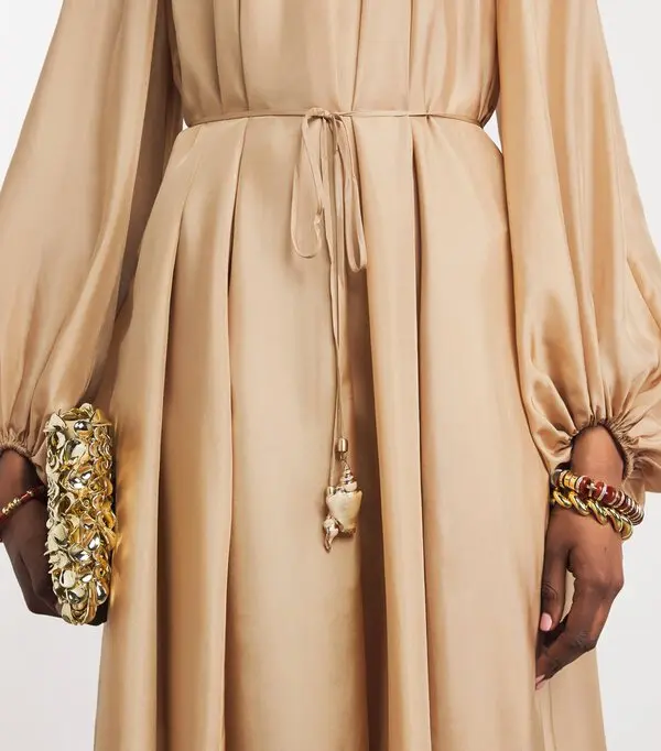 Zimmermann Mahon Silk Chain Detail Maxi Dress - Beige
