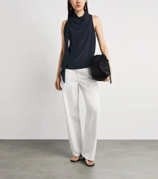 Rag & Bone Adela Silk Scarf Blouse - Blue