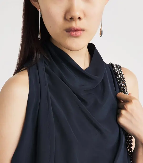 Rag & Bone Adela Silk Scarf Blouse - Blue