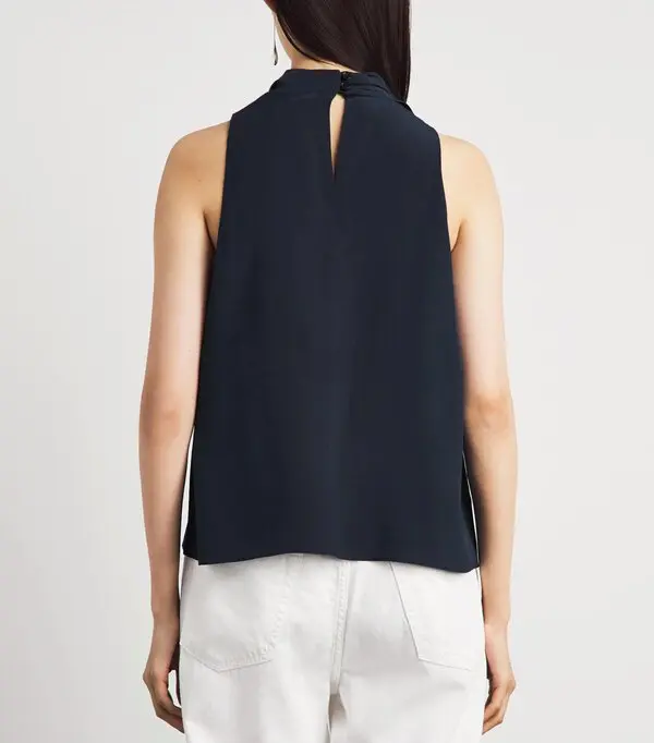 Rag & Bone Adela Silk Scarf Blouse - Blue