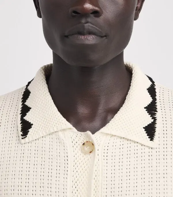 Commas Cotton-hemp Crochet Embroidered Shirt - White