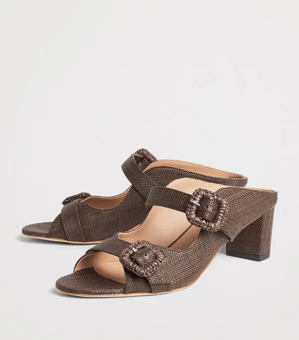 MALONE SOULIERS Raffia Kimmy Heeled Mules