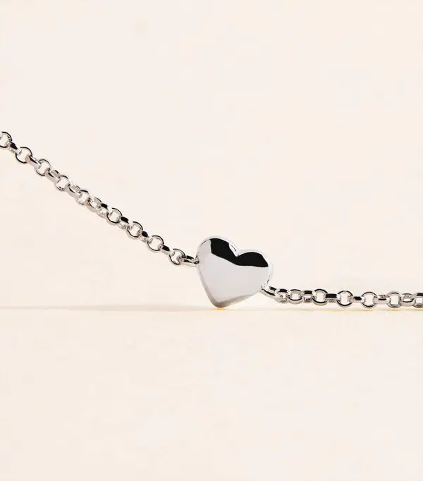ASTRID & MIYU Recycled Sterling Heart Charm Bracelet